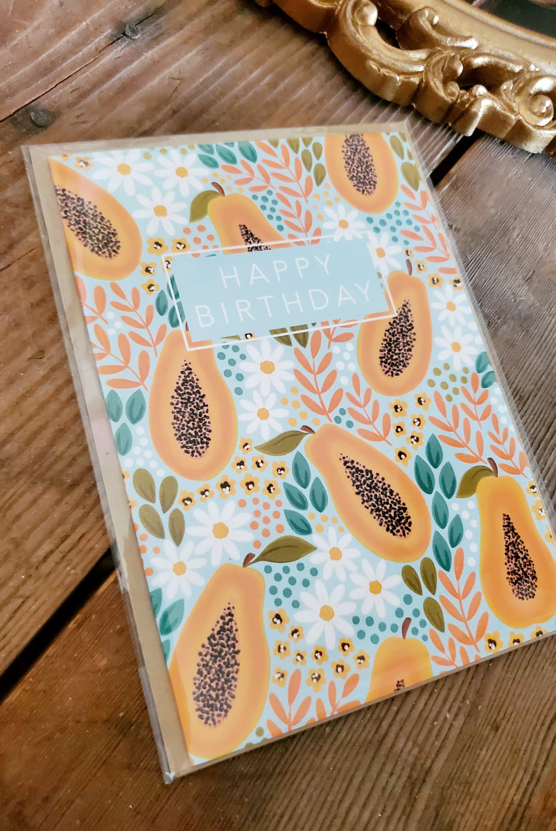 Papaya 'Happy Birthday' Card – Luna Drew Boutique